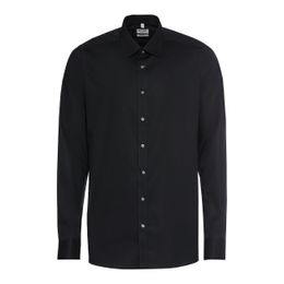 OLYMP Herren Businesshemd "OLYMP Level Five, Body Fit, New York Kent mit extra langem Arm", schwarz, Gr. 45, 97% Baumwolle, 3% Elastolefin, Hemden