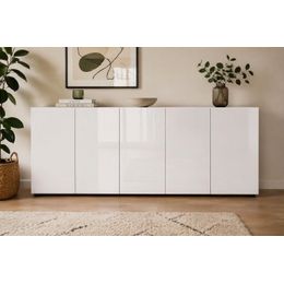 Sideboard Home Affaire, B:225cm H:80cm T:38cm, wei&szlig;, Wohnzimmer, Sideboards, "MISTER &ndash; Schrank, Kommode, 225 cm breit, 80 cm hoch, Made in Italy",