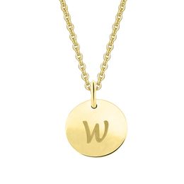 ONE ELEMENT Damen Kettenanh&auml;nger "Buchstabe W Buchstaben Anh&auml;nger aus 333 Gelbgold &Oslash; 11,0 mm", W, Gelbgold 333 Gold, gold, Gelbgold 333, Gold,