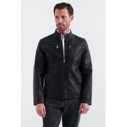 Pierre Cardin Herren Lederimitatjacke "Hadrien", schwarz, Gr. L, unifarben, 100% Lederimitat, Jacken, in Lederoptik