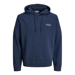 Jack & Jones JACK & JONES Herren Kapuzensweatshirt "JJCOLLEGE LOGO SWEAT HOOD"navy blazer, Gr. M, unifarben, Sweatware, Obermaterial: 80% Baumwolle, 20%