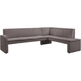 Eckbank, B:265cm H:88cm T:196cm, grau, exxpo - SOFA FASHION, Samtvelour (Zusammensetzung: 100% PES), Esszimmer, Sitzb&auml;nke, "Cortado, elegant und