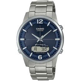CASIO FUNK Herren Funkchronograph, silber, Armbanduhren, Armbanduhr, Herrenuhr, Solaruhr, Funkuhr, Titanarmband, Saphirglas
