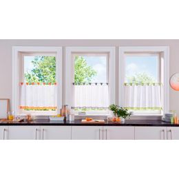 Scheibengardine OTTO HOME, B:90cm H:30cm, gr&uuml;n, Voile, Polyester, K&uuml;che, Gardinen, "Bitola", Fertiggardine, transparent