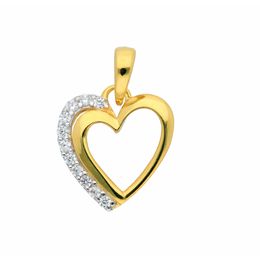 Adelia&acute;s ADELIA ́S Damen Herzkette "Halskette - Herzkette mit Anh&auml;nger Herz mit Zirkonia aus 333", Gelbgold 333 Gold, gold, Gelbgold 333, Gold, Halsketten,