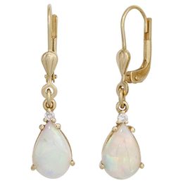 Jobo Damen Paar Ohrh&auml;nger, SI = kleine Einschl&uuml;sse, Diamanten Gelbgold 585, gelb, Diamanten, Gelbgold 585, Ohrringe, Tropfen 585 Gold mit 2 Diamanten