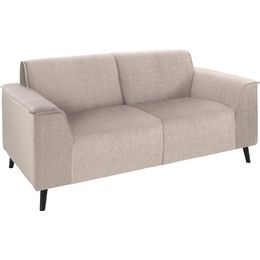 2-Sitzer DOMO collection, B:178cm H:81cm T:90cm, beige, Struktur (100% Polyester);Struktur grob (100% Polyester);Luxus-Microfaser (100% Polyester),