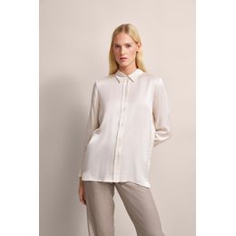Bugatti Damen Langarmbluse, beige, Gr. 36, unifarben, 100% Viskose, Blusen, mit l&auml;ngerem R&uuml;ckenteil