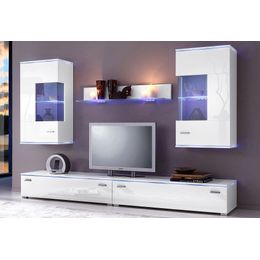 Wohnwand H&Ouml;LTKEMEYER, wei&szlig;, Wohnzimmer, Kastenm&ouml;bel-Sets, "Happy"