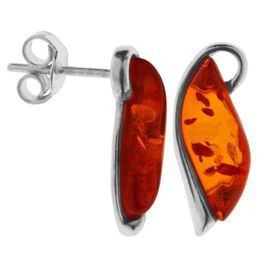 OSTSEE-SCHMUCK Damen Paar Ohrstecker "- Swana - Silber 925/000 - Bernstein", 19, Silber 925 (Sterlingsilber), silber, Silber 925 (Sterlingsilber),