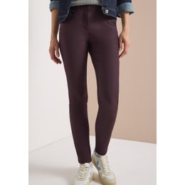 Cecil Damen Lederimitathoseeggplant rot, Gr. 27, unifarben, Stoff, 76% Viskose, 21% Nylon, 3% Elasthan, Hosen, 5-Pocket-Style