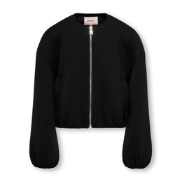 KIDS Only M&auml;dchen Kurzjacke "KOGELLIE SCUBA JACKET OTW"schwarz, Gr. 146, unifarben, Web, Obermaterial: 66% Polyester, 28% Viskose, 6% Elasthan,