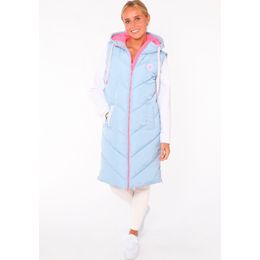 Zwillingsherz Damen Steppweste ""Strandgl&uuml;ck"", blau, Gr. M, Steppware, Obermaterial: 100% Polyester, Westen, Doppel-Zipper, Kontrastdetails,