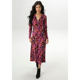 Damen Maxikleid, schwarz, Gr. 36, Aniston SELECTED, bedruckt, gemustert, Single Jersey, Obermaterial: 95% Viskose, 5% Elasthan, Kleider, mit