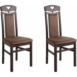 Esszimmerstuhl Home Affaire, B:46cm H:103cm T:50,5cm, braun, Holzwerkstoff, St&uuml;hle, "Berta K&uuml;chenstuhl", Bezug in Microfaser, Gestell aus Buche