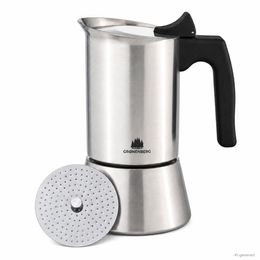 Groenenberg Espressokocher Edelstahl f&uuml;r 4 Tassen mit Reduziersieb 200 ml - Kaffeemaschinen & Wasserkocher