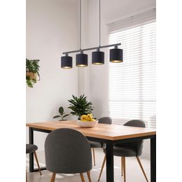 Pendelleuchte "Tommy", 4, H: 150cm, 1 Stk., schwarz, REALITY LEUCHTEN, Esszimmer, Leuchten, E14 H&auml;ngelampe 4-flammig, h&ouml;henverstellbar in