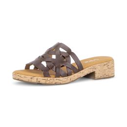 Gabor Damen Pantolette "Pisa", Gr. 41, braun, Kalbsleder, unifarben, Schuhe, Blockabsatz, Sommerschuh in Komfortweite H (= sehr weit)
