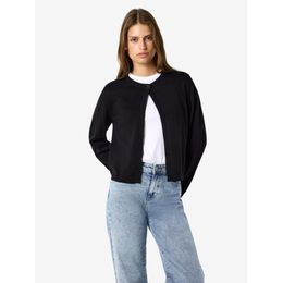 Noisy may Damen Strickjacke "NMMAYSA L/S O-NECK KNIT CARDIGAN NOOS", schwarz, Gr. L, unifarben, Strick, Obermaterial: 50% Baumwolle, 50% Polyacryl,