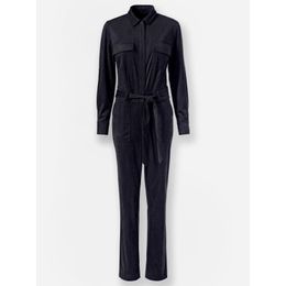 Heine Witt Damen Overall in Veloursleder-Optik, schwarz, Gr&ouml;&szlig;e 48