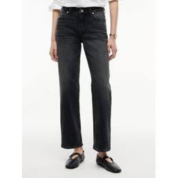Tommy Jeans Damen Straight-Jeans "SOPHIE LOW RISE STRAIGHT DJ0187", schwarz, Gr. 34, Abriebeffekte, Denim/Jeans, Obermaterial: 99% Baumwolle, 1%