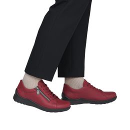 Rieker Damen Sneaker, Gr. 40rot, Lederimitat, Schuhe, Schn&uuml;rschuh, Halbschuh, Klassik-Sneaker mit Rei&szlig;verschluss