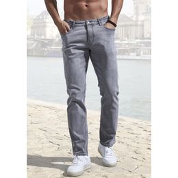 John Devin Herren 5-Pocket-Jeans "Straight-fit Jeans", grau, Gr. 34, Denim/Jeans, Obermaterial: 98% Baumwolle, 2% Elasthan, Jeans, aus elastischer