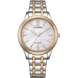 Citizen Damen Solaruhr, silber, Armbanduhren, Armbanduhr, Damenuhr, Edelstahlarmband, Batterie-Entladungsanzeige