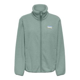 Only Damen Pl&uuml;schjacke "ONLEVA LIFE TEDDY JACKET CC OTW"gr&uuml;n milieu, Gr. S, unifarben, Pl&uuml;sch, Obermaterial: 100% Polyester, Jacken, Kunstfaser