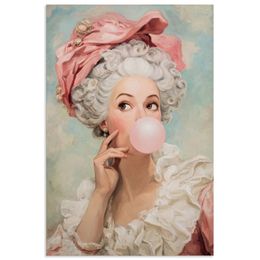 Wandbild Artland, B:40cm H:60cm, rosa, Alu Dibond, Wohnzimmer, Bilder, "Kaugummi Rebellin Madame Pompadour", als Alubild, Leinwandbild, Poster,