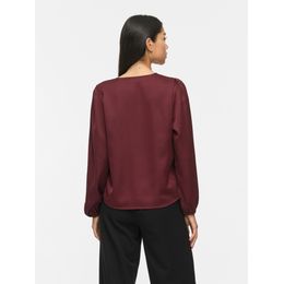 Vila Damen Langarmshirt "VIELLETTE L/S SMOCK SATIN TOP - NOOS"port royale, Gr. 38, unifarben, Jersey, Obermaterial: 100% Polyester, Shirts,