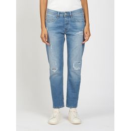 Gang Damen Boyfriend-Jeans "94NICA CROPPED", blau, Gr. 33, Denim/Jeans, Obermaterial: 90% Baumwolle, 8% Polyester, 2% Elasthan, Jeans, mit geraden