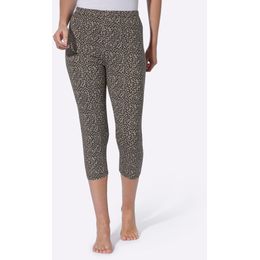 Damen Leggings, beige, Gr. 40, gemustert, mehrfarbig, 95% Baumwolle, 5% Elasthan, Hosen