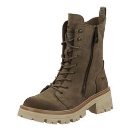 Mustang Shoes Damen Schn&uuml;rstiefelette "Mustang Shoes Stiefelette Lederimitat", Gr. 36, braun, Lederimitat, Schuhe