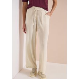 Cecil Damen Stoffhose "Style Neele", beige, Gr. XL, unifarben, Web, Obermaterial: 84% Viskose, 16% Polyamid. Futter: 100% Polyester, Hosen,