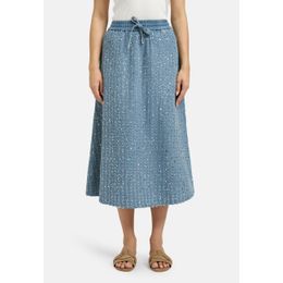 Milano Italy Damen Sommerrock, blau, Gr. 40, unifarben, Web, Material: 80% Baumwolle, 20% Polyester, R&ouml;cke, mit Taschen