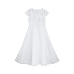 DANAMADE M&auml;dchen Partykleid "DANAMADE Dresses DPOLINA", wei&szlig;, Gr. 128, Obermaterial: 100% Polyester. Futter: 100% Polyester, Kleider
