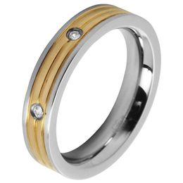 Adelia&acute;s ADELIA ́S Damen Fingerring "Damen Ring aus Edelstahl mit Zirkonia", 56, Edelstahl, gold, Edelstahl, Fingerringe