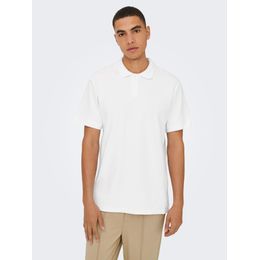 Only & Sons ONLY & SONS Herren Poloshirt "ONSBEN REG SS POLO SHIRT NOOS"hellwei&szlig;, Gr. XXL, unifarben, Jersey, Obermaterial: 100% Baumwolle, Shirts, Baumwolle,