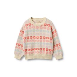 Wheat M&auml;dchen Rundhalspullover "Wheat Jaquard Pullover Harlow", bunt, Gr. 128, mehrfarbig, 100% Baumwolle, Pullover