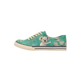 DOGO Damen Sneaker "Classic Schn&uuml;rsneaker Koala Hug Damen Sneaker", Gr. 38, blau, Lederimitat, Schuhe, Handgefertigt