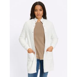 Heine Damen Strickjacke, wei&szlig;, Gr. 44, unifarben, 55% Baumwolle, 45% Polyester, Strickjacken