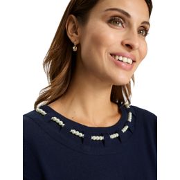 Heine Damen Pullover, Blau, Gr. 42, Rundhals Pullover, Material: Viskose