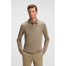 BOSS Orange Herren Poloshirt "Passerby Langarm Regular Fit", gr&uuml;n, Gr. XXXL, Jersey, Obermaterial: 95% Baumwolle, 5% Elasthan, Shirts, Langarm