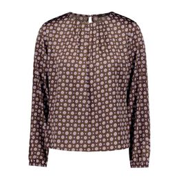 Zero Satin-Bluse mit Print in Brown/Blue | Gr.: 34