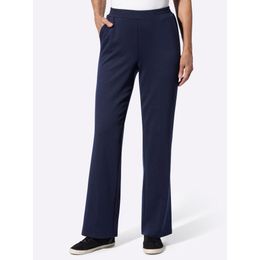 Classic Basics Damen Webhose, blau, Gr. 24, gemustert, mehrfarbig, unifarben, 76% Polyester, 20% Viskose, 4% Elasthan, Hosen