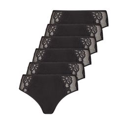 Nina von C. Damen H&uuml;ftslip "6er Pack Damen H&uuml;ftslip Slipboutique", Gr. 40, schwarz, Obermaterial: 93% Baumwolle CO. 7% Elasthan EL., Unterhosen