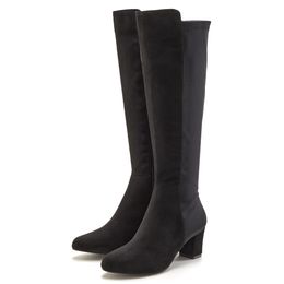 Lascana Damen Stiefel "Stiefelette, Langer Stiefel", Gr. 36, schwarz, Obermaterial: 50% Lederimitat, 50% Textilmaterial. Decksohle: 100% Lederimitat.