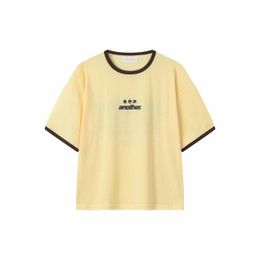 Damen T-Shirt "Another Cotton Lab Rave Dept. Ringer T-Shirt", gelb, Gr. L, ANOTHER COTTON LAB, bedruckt, 100% Baumwolle, Shirts