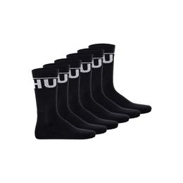 Hugo Herren Kurzsocken "Socken 6P QS ICONIC CC 6er Pack", Gr. 39, schwarz, Obermaterial: 76% Baumwolle CO. 21% Polyamid PA. 3% Elasthan EL., Socken